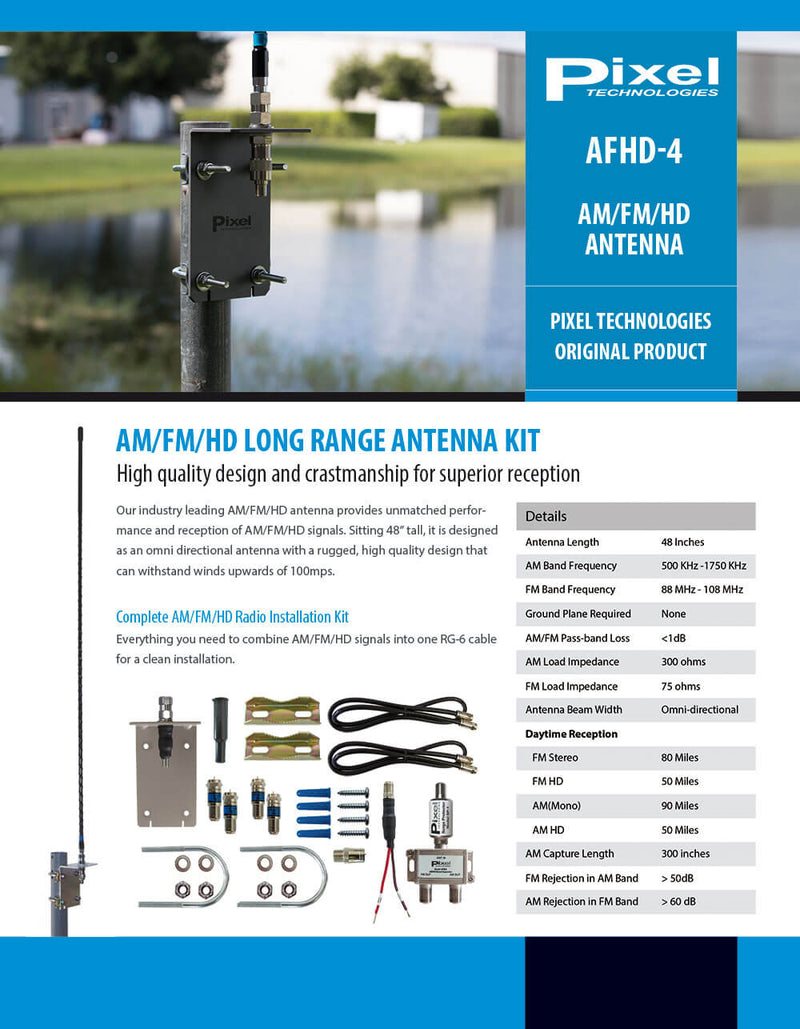 AM FM HD SiriusXM Radio Antenna Kit with PRO500 Antenna